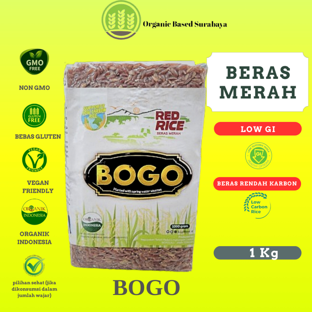 Jual Beras merah Organik aman untuk Diabet dan cocok untuk Diet BOGO ...