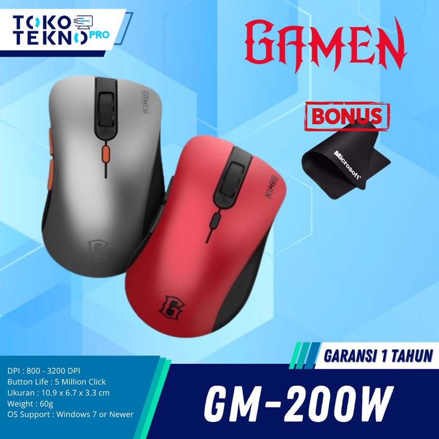 Jual Gamen GM200w / GM-200w Wireless Gaming Mouse Garansi Resmi ...