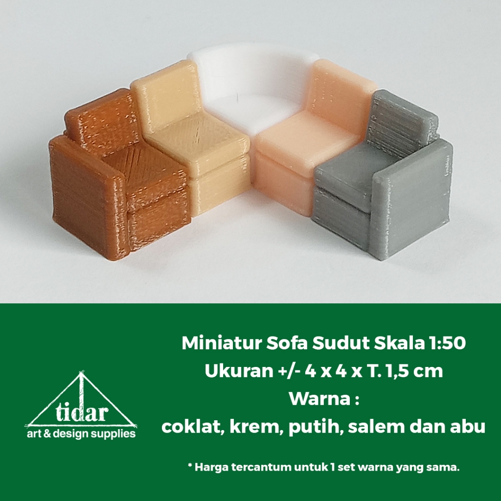 Jual AN - Miniatur Sofa Siku L Skala 1:50 - Maket Kursi Sudut / Ruang ...
