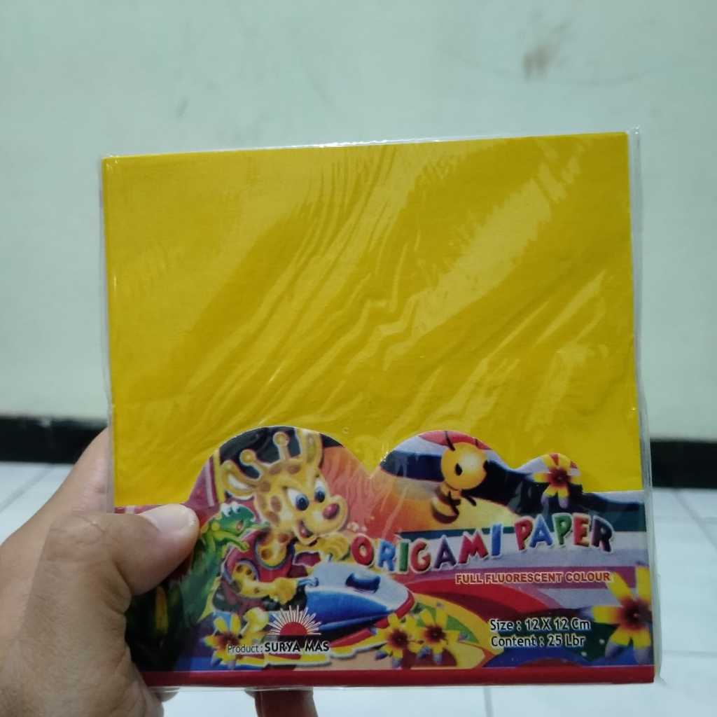 Jual Kertas lipat origami paper ukuran 12x12 cm berwarna | Shopee Indonesia