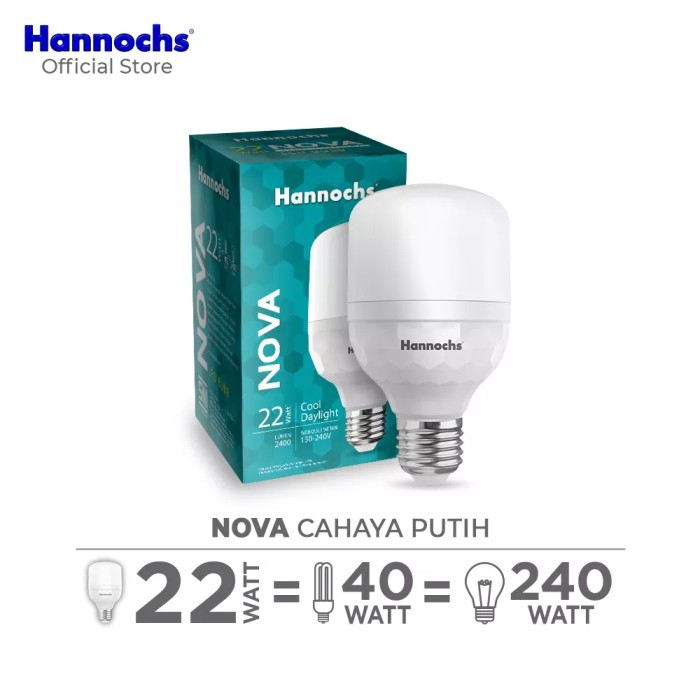 Jual Lampu Hannochs Nova 22W Lampu Bohlam LED Cahaya Putih | Shopee ...