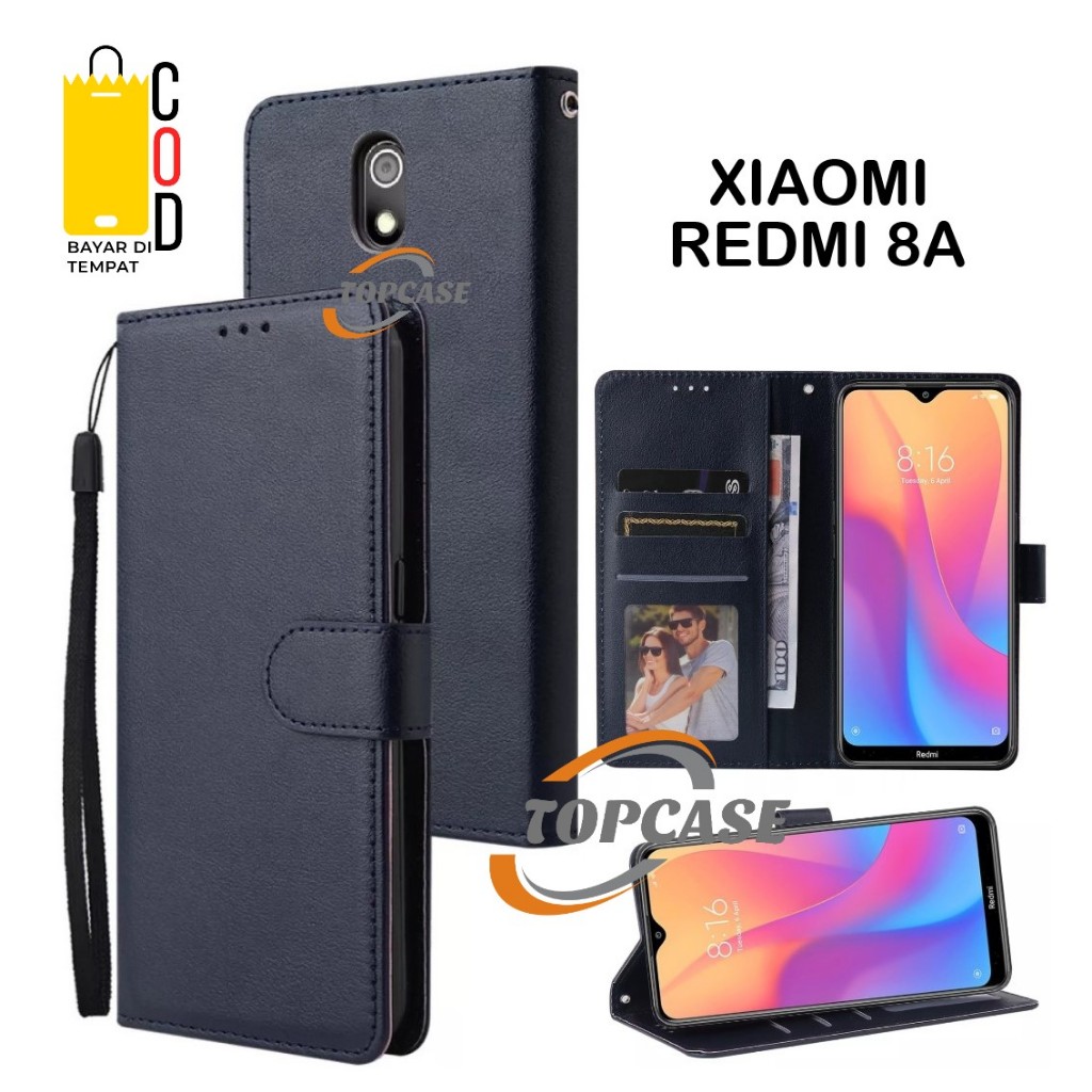 Jual Leather Case Flip Xiaomi Redmi 8A - Flip Case Kulit Untuk Redmi 8A ...