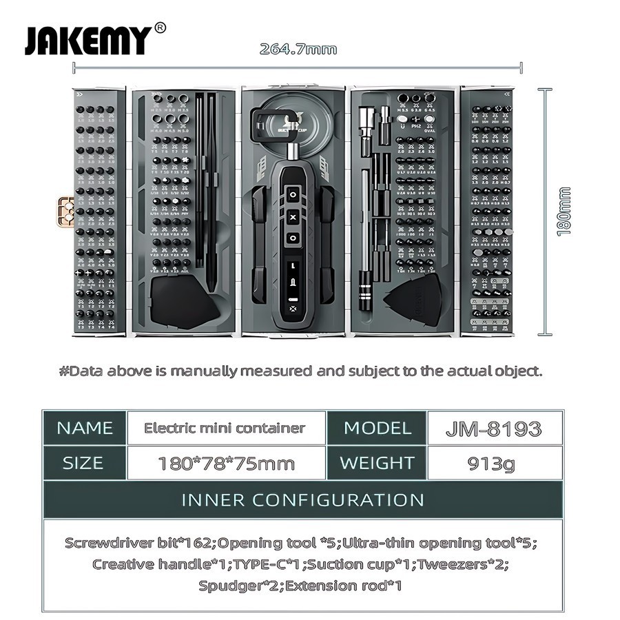 Jual Jakemy JM-8193 180-IN-1 Cordless Electric Screwdriver Set ...