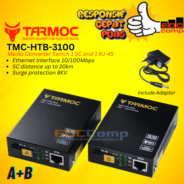 Jual Tarmoc HTB3100 AB 1 FO 1 LAN 10/100Mbps | Media Converter 1 SC 1 ...