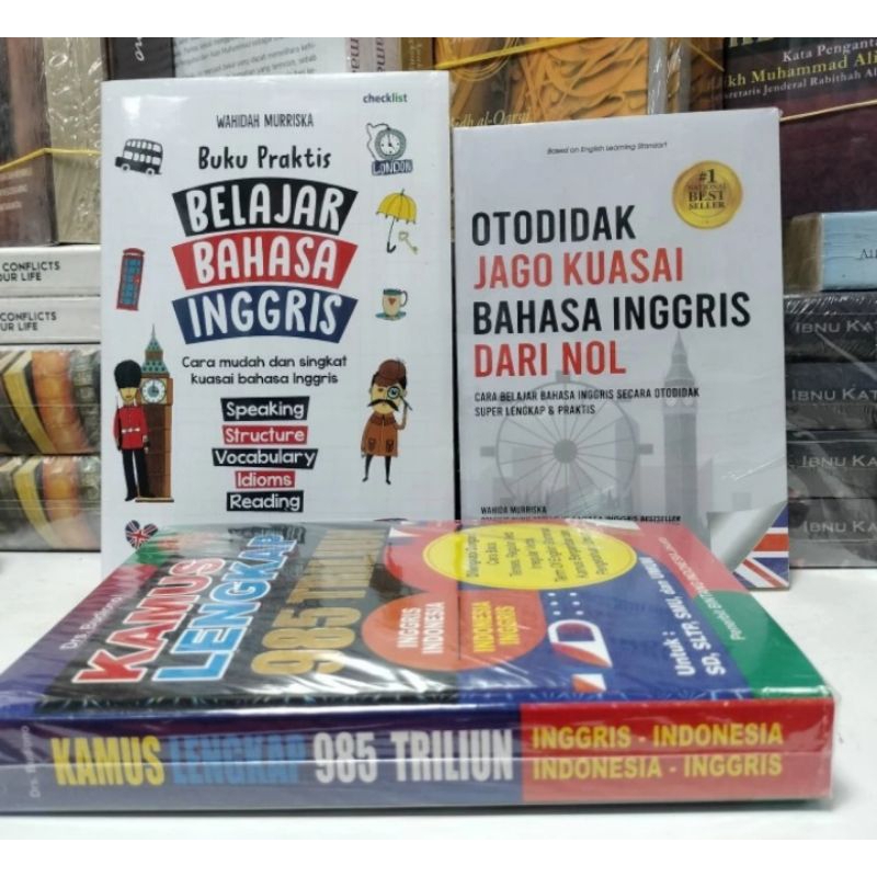 Jual Paket 3 buku buku praktis belajar bahasa inggris, otodidak jago kuasai bahasa inggris dari ...