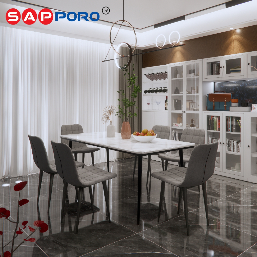 Jual SAPPORO CASTELLO - Meja Makan Set Marmer | Dining Set Marmer ...