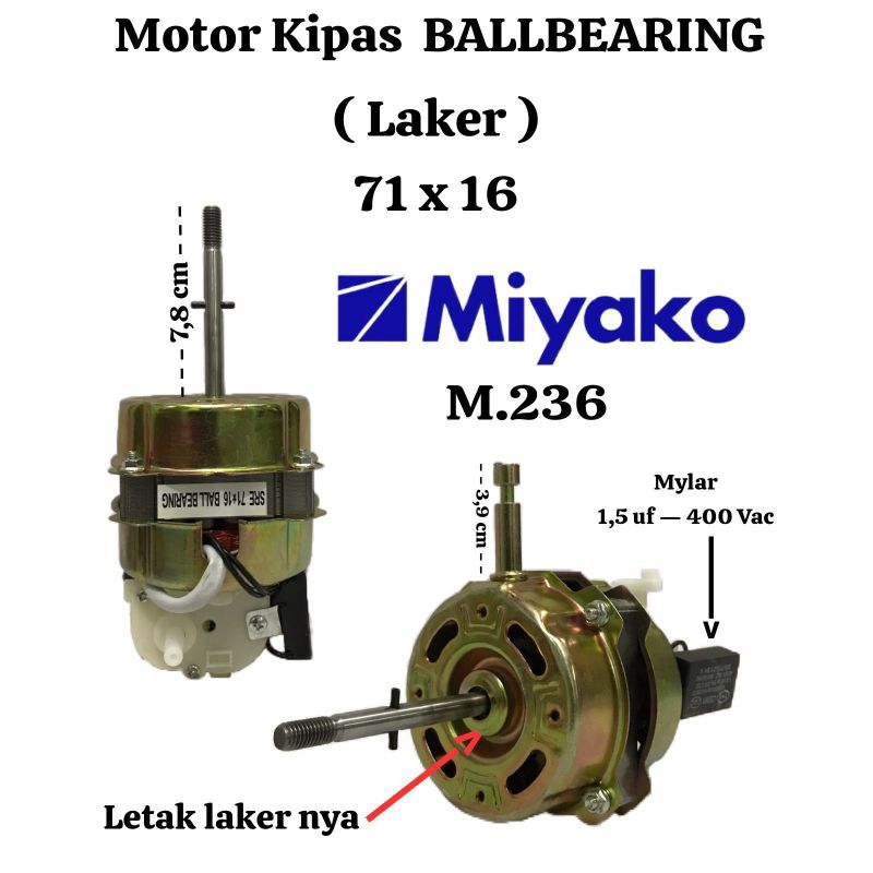 Jual Dynamo Fan Kipas / Fan Ball Bearing / Laker Stand Fan 16" Miyako ...