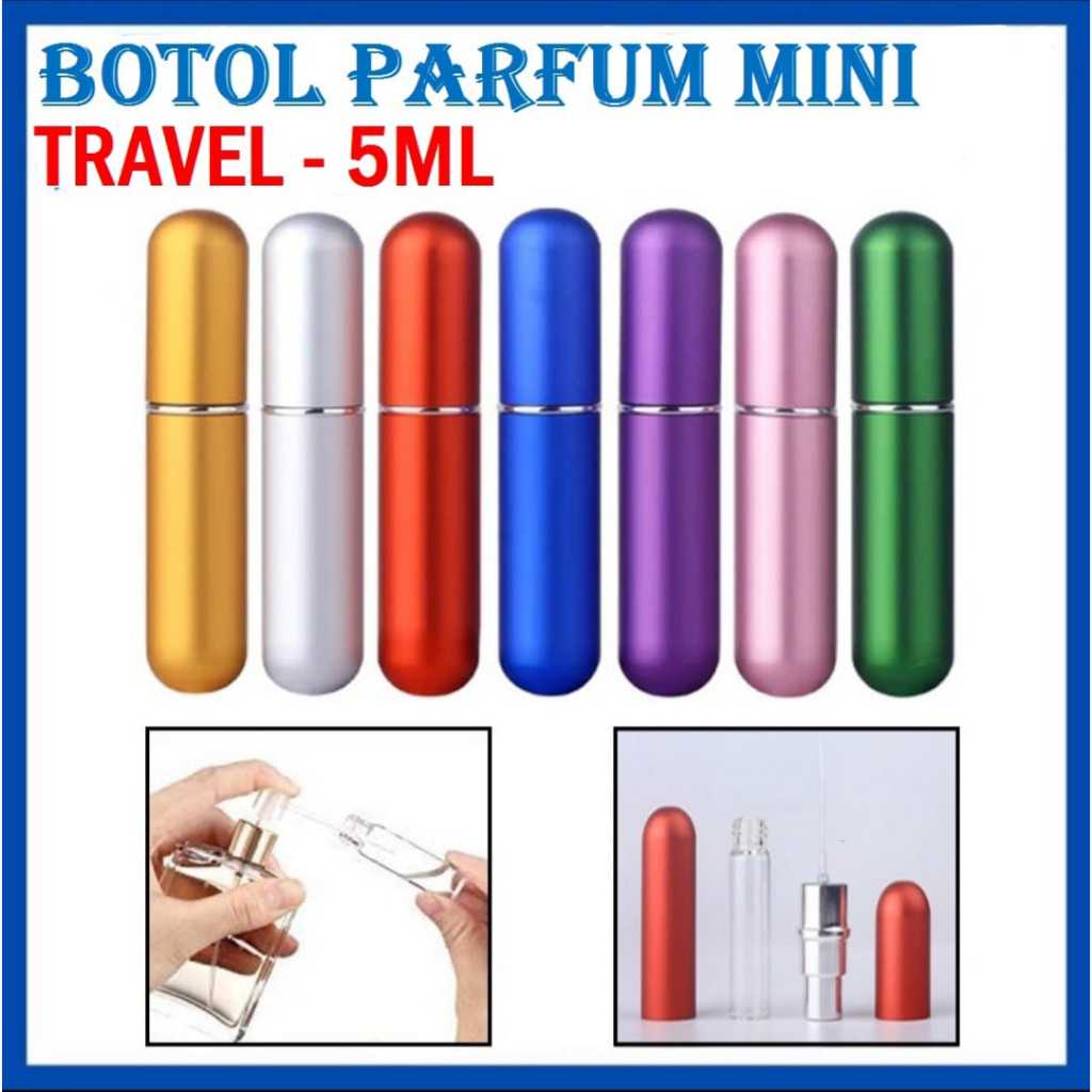 Jual Botol Parfum Mini Travel 5ML Atomizer Bottle Spray Aluminium isi ...