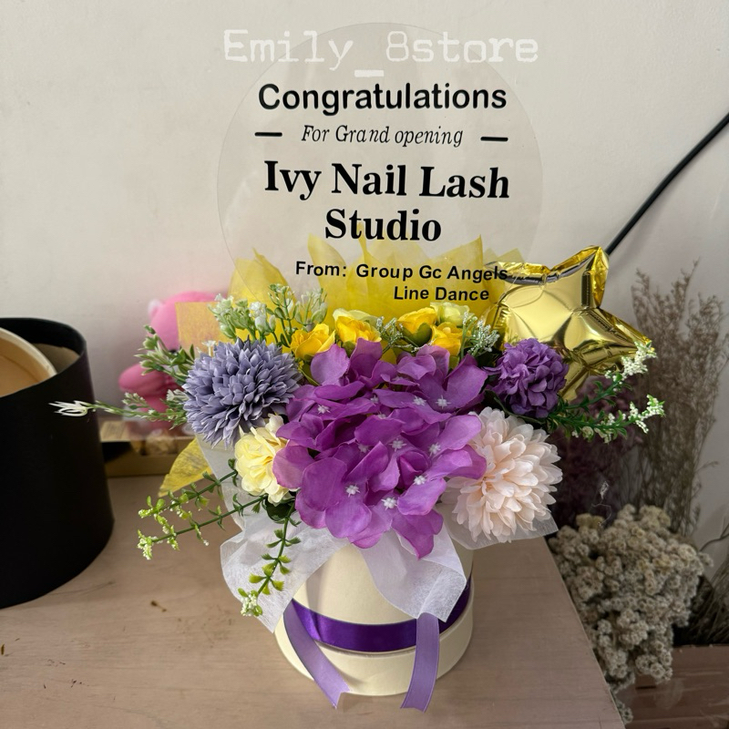 Jual (Dikirim hari ini) Bunga papan akrilik wisuda Large Size 45cm ...