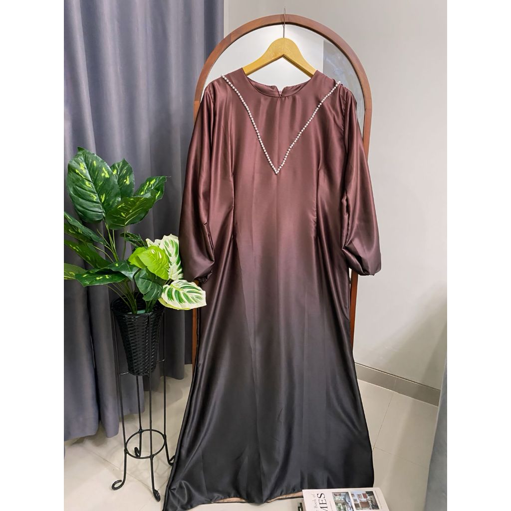 Jual Andin Dress Kondangan Satin Silk Gradasi Terbaru - Dress ...