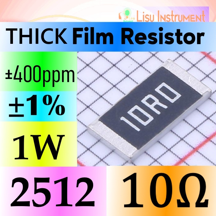 Jual 10Ω 2512 ±1% 1W Thick Film Resistor SMD Chip Resistor 10R0 10R ...