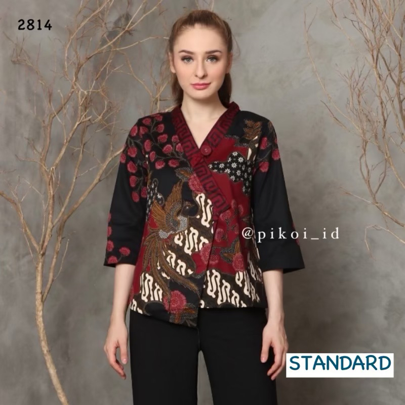 Jual Batik wanita / atasan batik wanita / baju batik kimono wanita modern / seragam kerja kantor ...