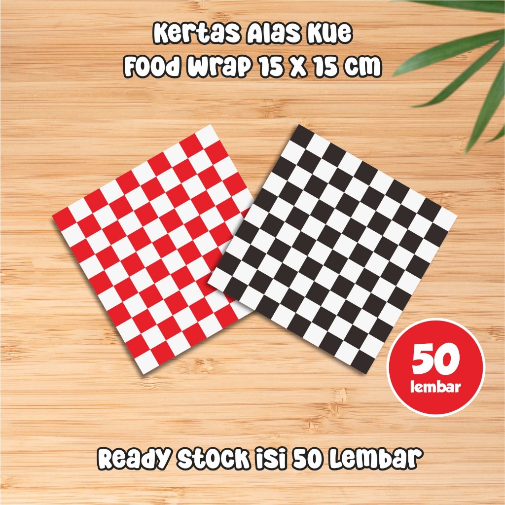Jual Kertas Alas Roti Motif Catur 15x15 cm | Foodgrade Alas Roti ...