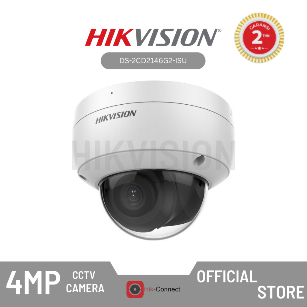 Jual HIKVISION - DS-2CD2146G2-ISU Camera IP CCTV 4 MP AcuSense Fixed Dome Network Original ...