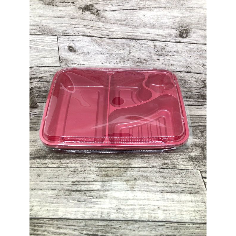 Jual (ISI 25PCS )Mika Bento 4 Sekat Merah/ Box Bento/ Mika Lunch Box ...