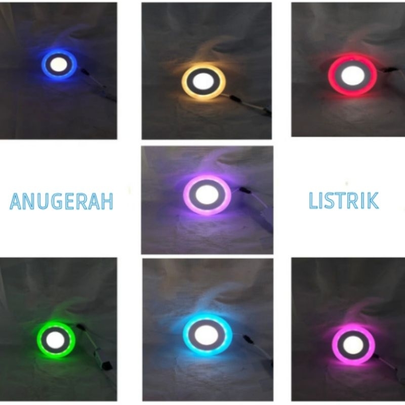 Jual DOWNLIGHT LED PANEL 2 WARNA 3+3 WATT BULAT TENGAH PUTIH | Shopee ...