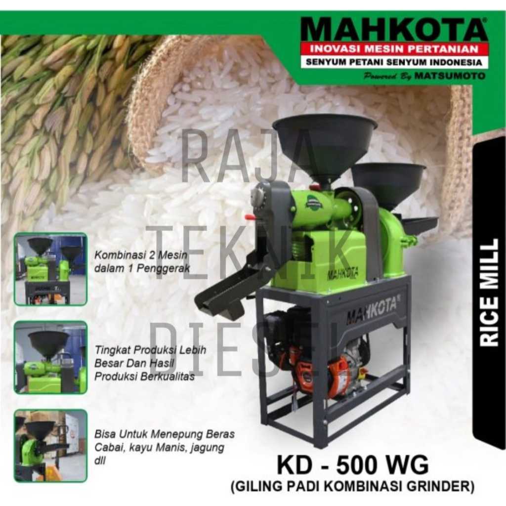 Jual MESIN GILING PADI DAN PENEPUNG KD-500 WG MAHKOTA ORIGINAL | Shopee Indonesia