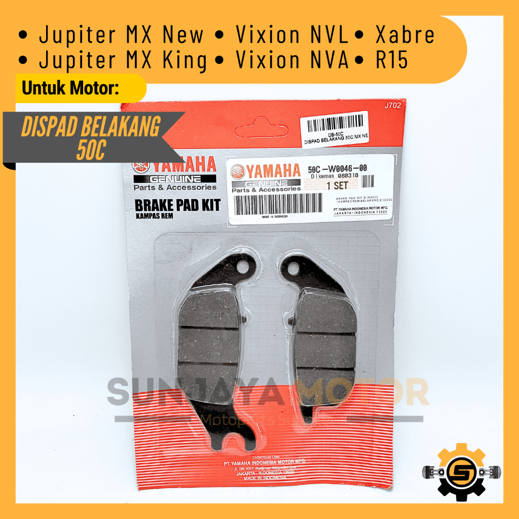 Jual Dispad Belakang 50C Kampas Rem Cakram Kualitas Original Yamaha Jupiter MX New Vixion NVA ...