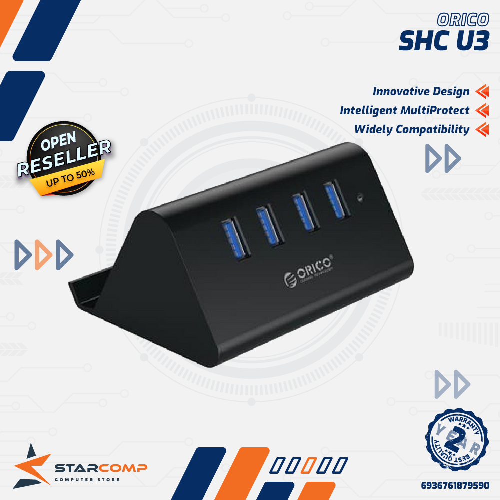 Jual USB HUB ORICO SHC U3 4 Port USB 3.0 HUB with Phone / Tablet DOCKING | Shopee Indonesia