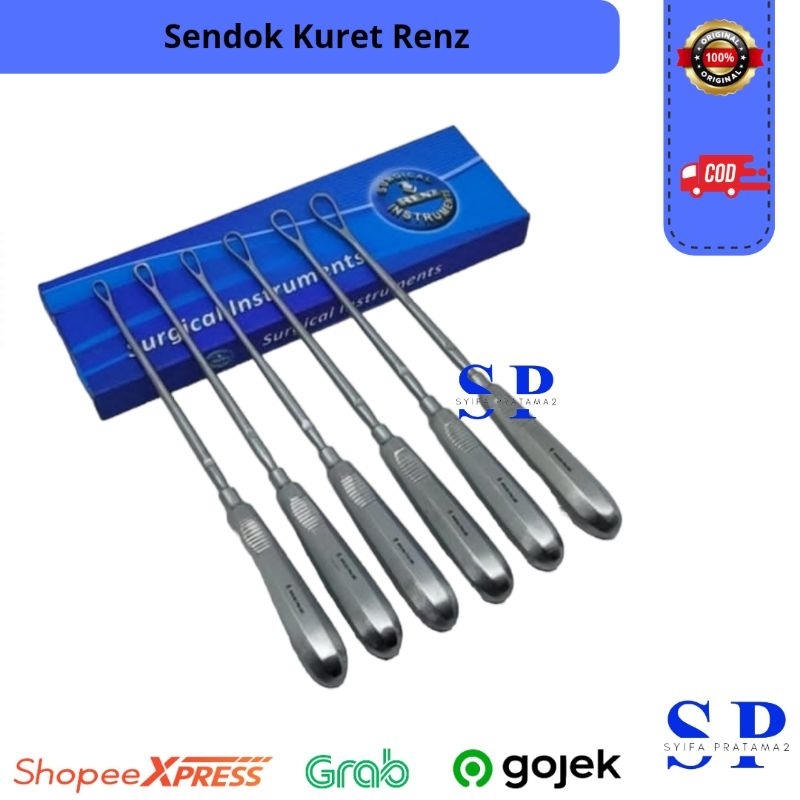 Jual Alat Medis Sendok Kuret RENZ TAJAM | TUMPUL | Uterine Curette isi 6 pcs | Shopee Indonesia