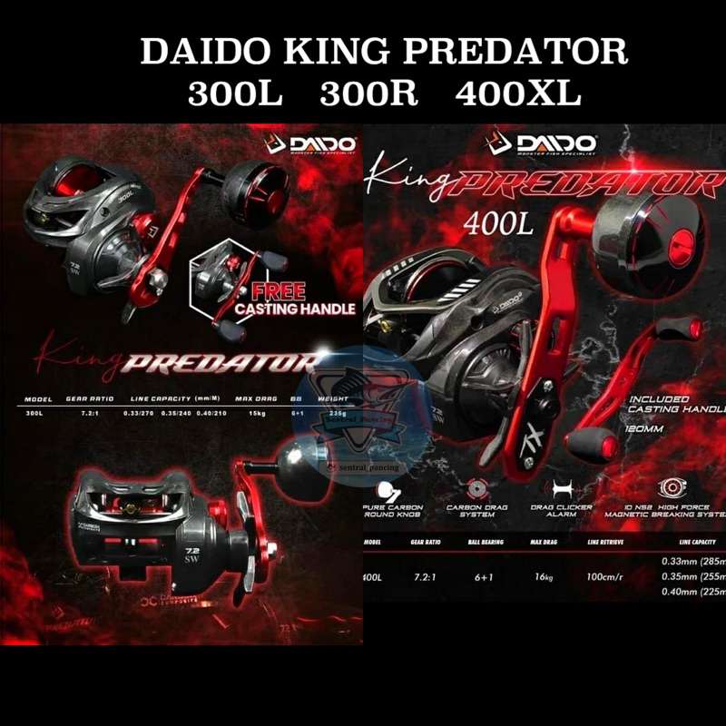 Jual Reel Daido King Predator 300L 300R 400XL | Shopee Indonesia