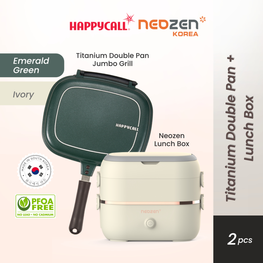 Jual Happycall Double Pan Titanium Jumbo Grill 30cm & Neozen Electric ...