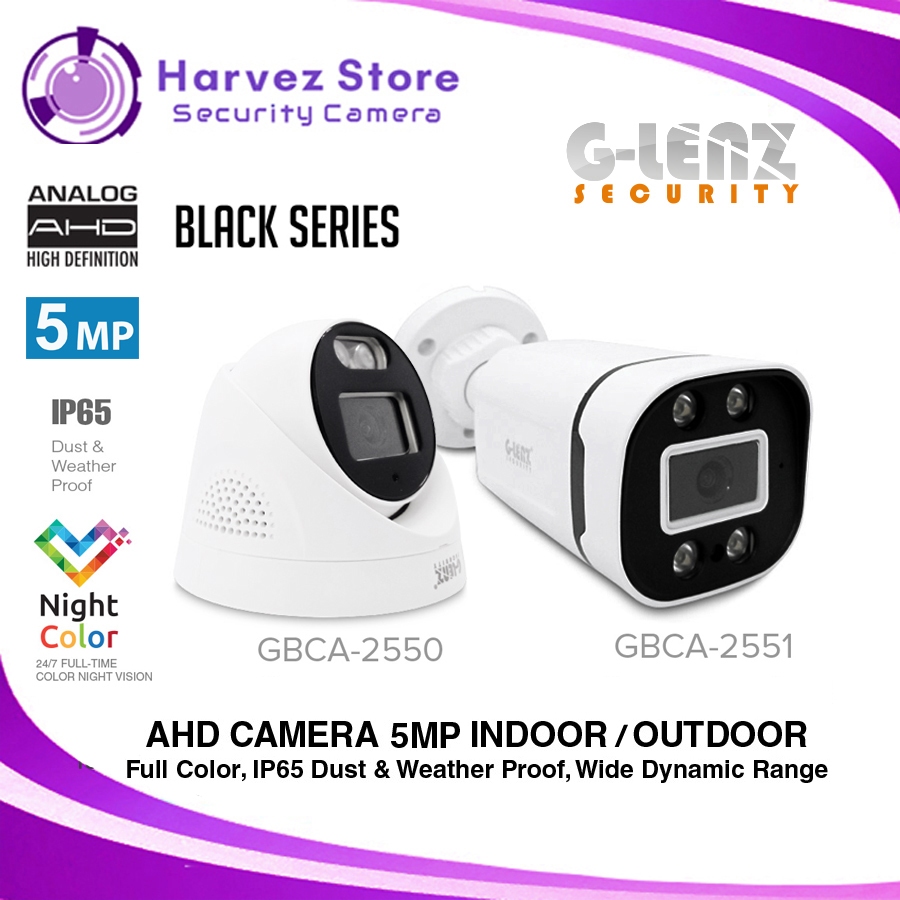 Jual GLENZ CCTV AHD 5MP BLACK SERIES INDOOR-OUTDOOR - GBCA 2550 / 51 | Shopee Indonesia