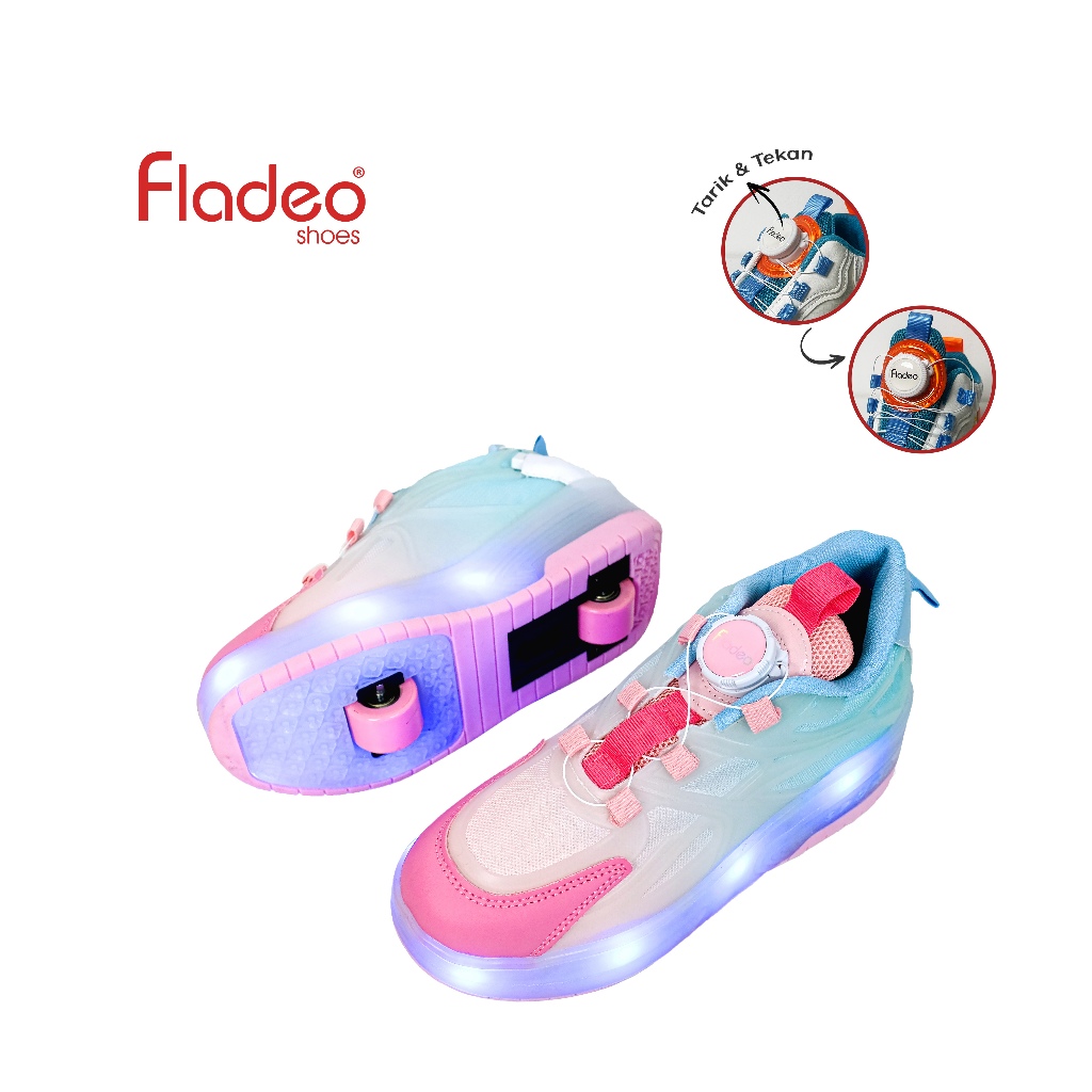 Jual Fladeo B24/KGSS60-1BG/Sepatu Sneakers Lampu & Roda Tali Anak ...