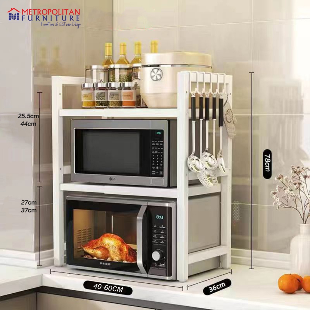 Jual Rak microwave oven rak dapur bumbu Susun besi penyimpanan ...
