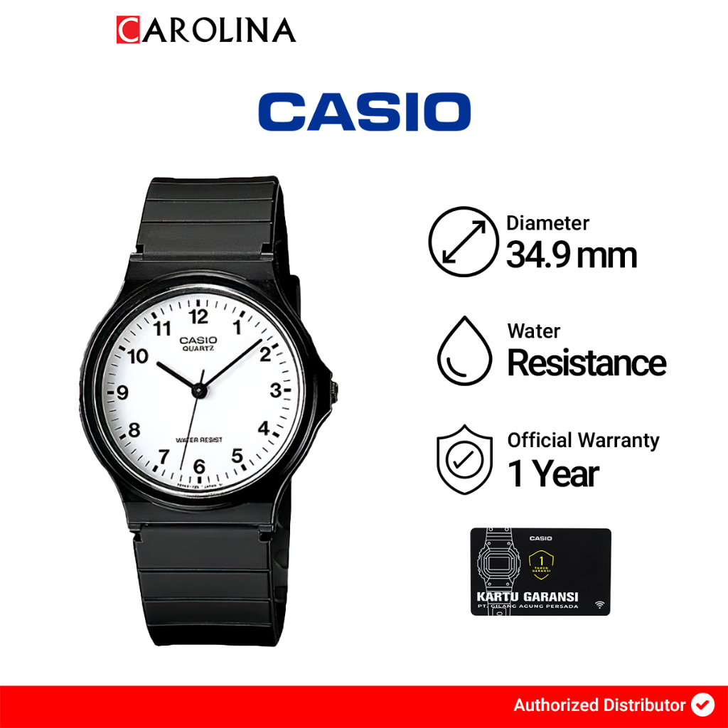 Jual Jam Tangan Wanita Casio Standard MQ-24-7B Pop White Dial White ...