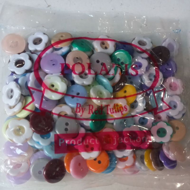 Jual kancing sakura mix warna/warna acak2/ukuran 13-15mili/ isi 1 gross ...