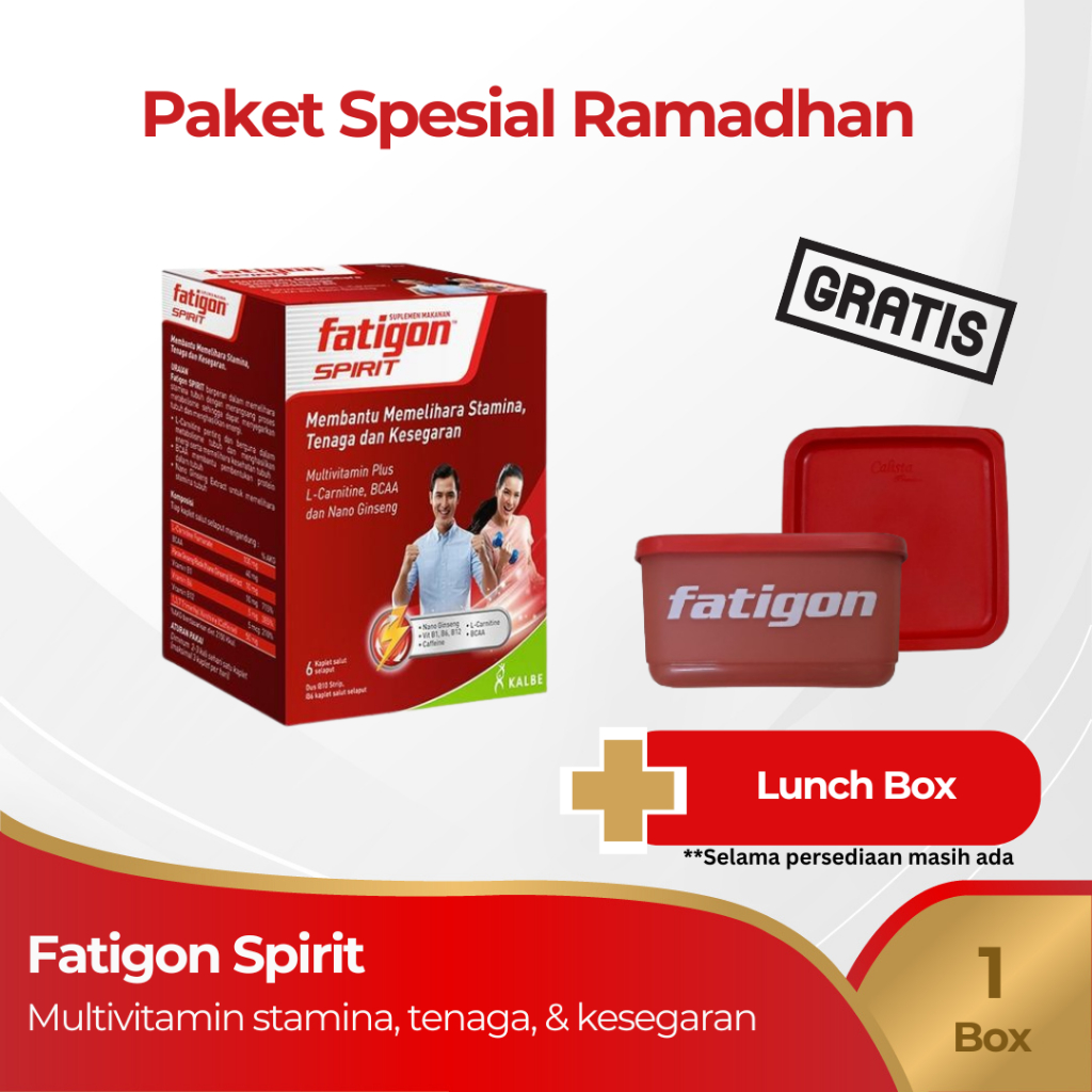 Jual Fatigon Spirit 1 Box - Vitamin B Kompleks Free Lunch Box | Shopee ...