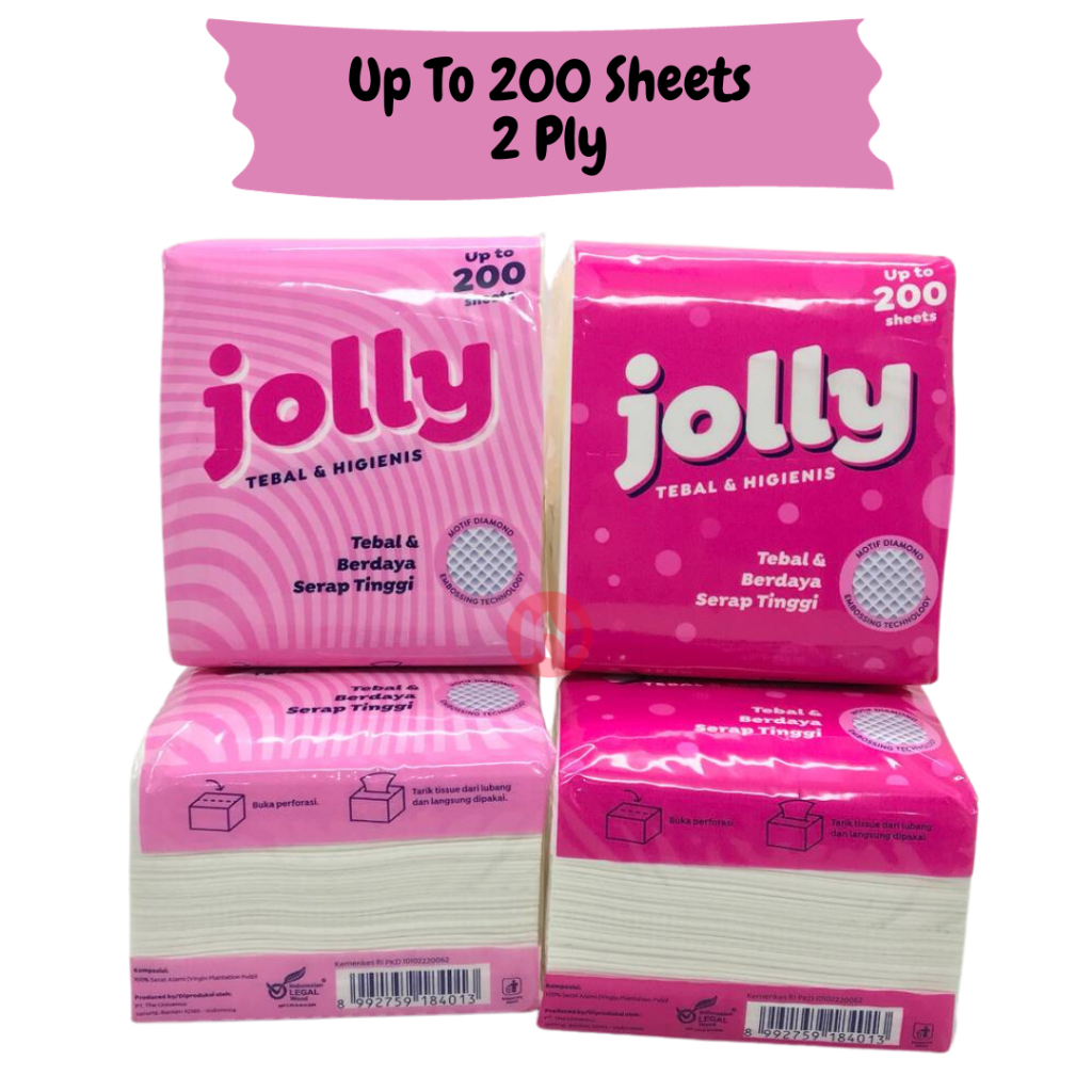 Jual Jolly Tissue Facial Pop Up 200 sheets Tisu 2 Ply Mini Kuliner ...