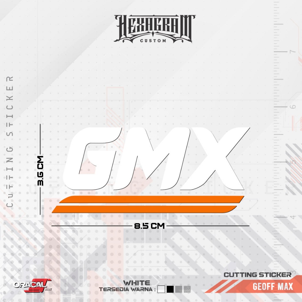 Jual Cutting Sticker GEOFF MAX | GMX Brand Logo | Stiker Cutting Logo ...
