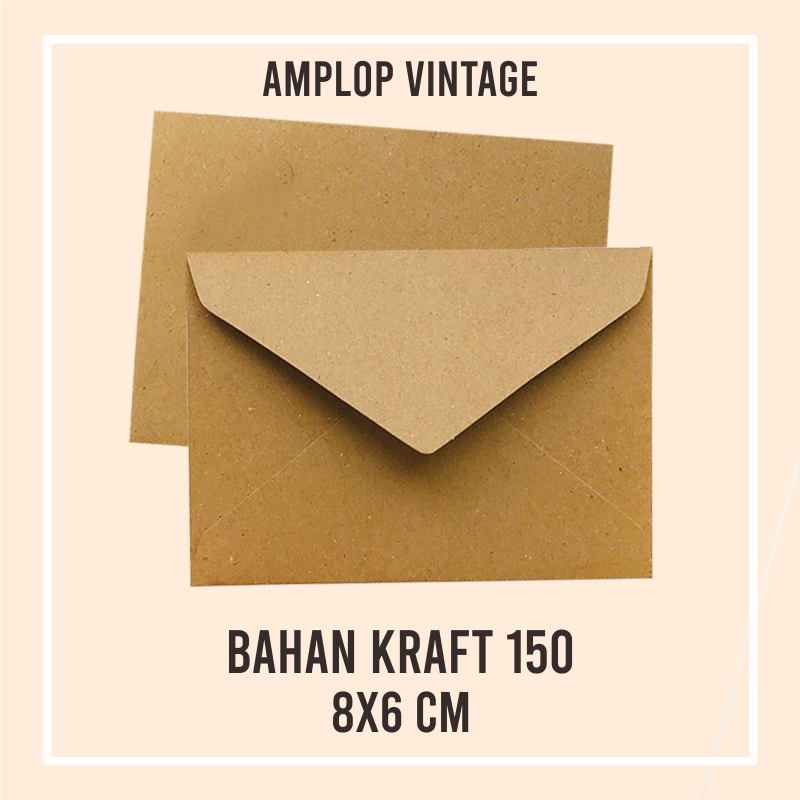 Jual Amplop vintage kraft A8 I Aesthetics amplop | Shopee Indonesia