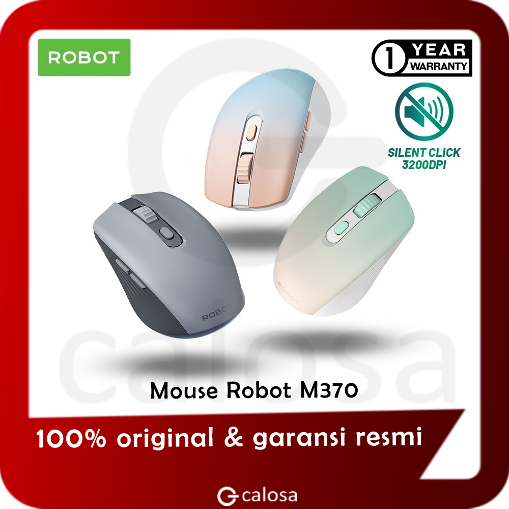 Jual Mouse Wireless ROBOT M370 M 370 2.4GHz Silent Klik Optical 3200DPI ...