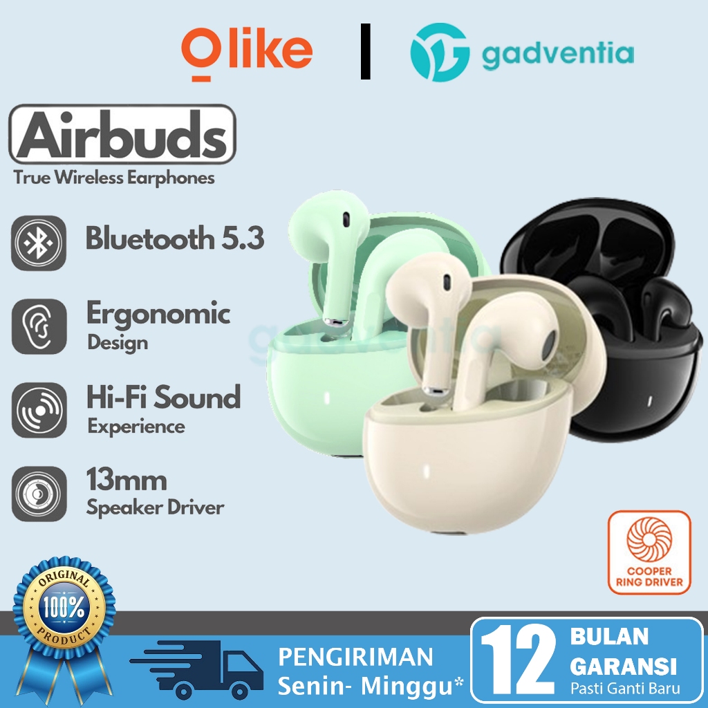 Jual OLIKE T111 Airbuds True Wireless Bluetooth 5.3 Earphone Earbuds TWS Iphone Android Samsung ...