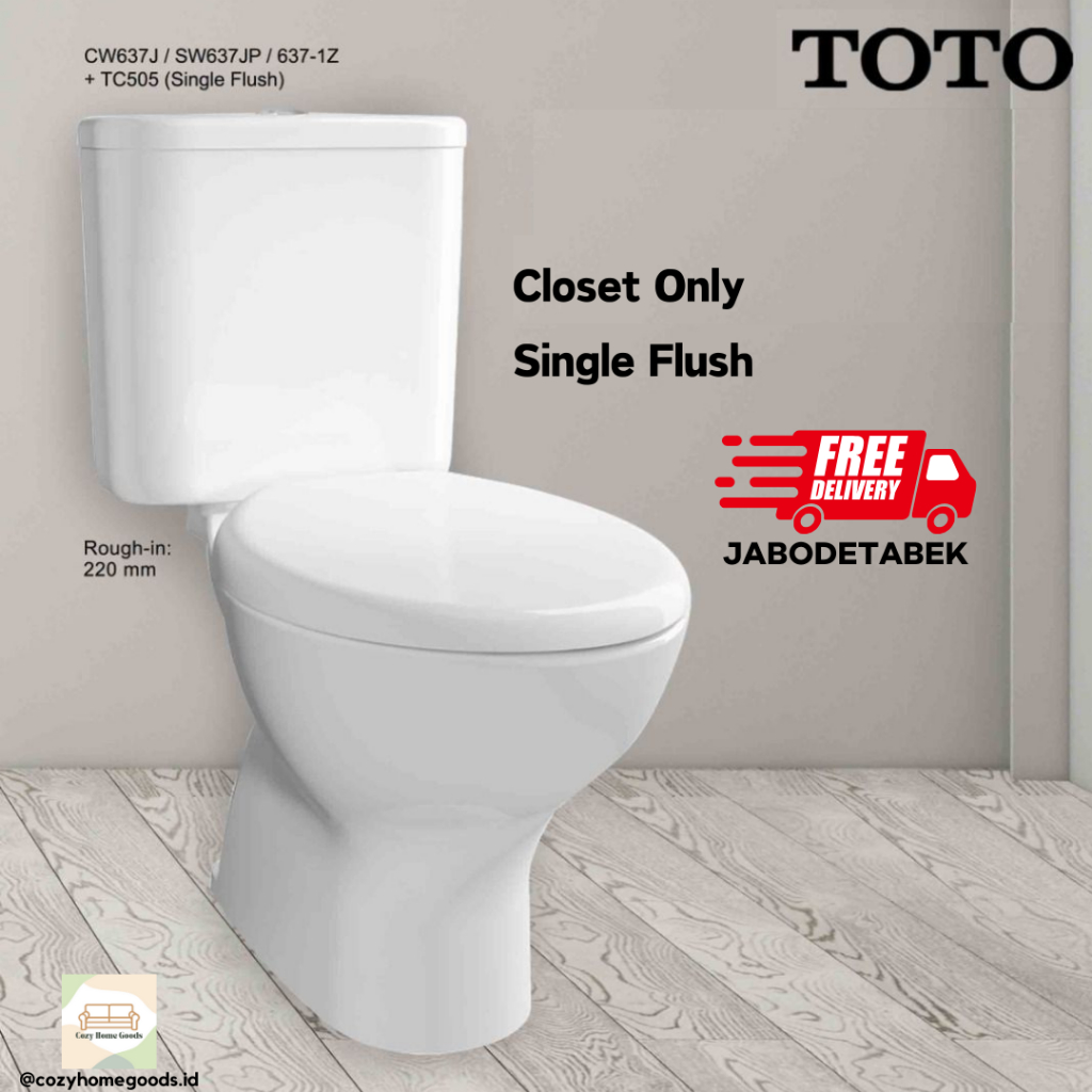 Jual CLOSET DUDUK TOTO CW 637J / KLOSET DUDUK TOTO CW637J +TC505 SINGLE ...