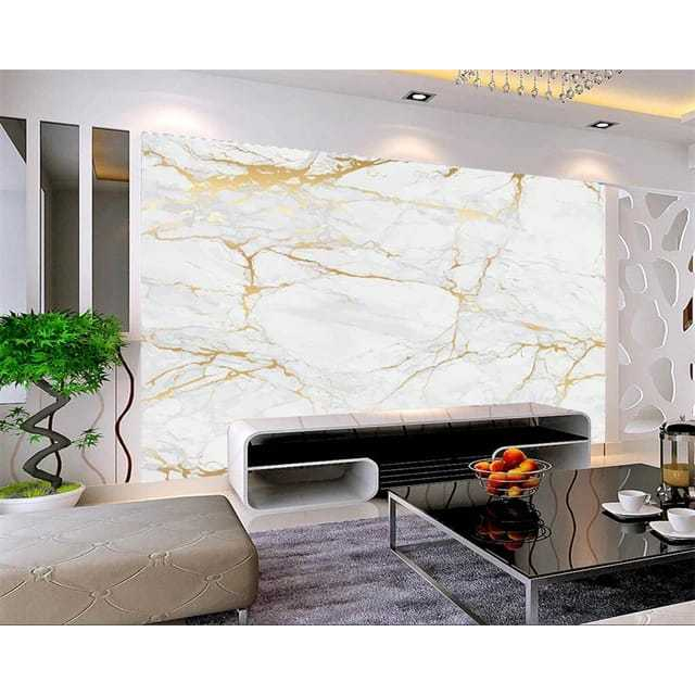 Jual Wallpaper Dinding Wallpaper Marmer Bercak Kuning Abu 8m Lebar 45cm ...