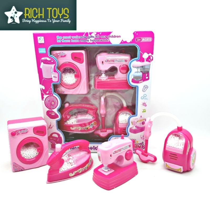 Jual Household Set Mesin Cuci Setrika Mesin Jahit Vacum Cleaner Mainan ...