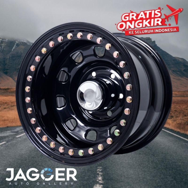 Jual Velg kaleng hsr mokupo beadlock daytona ring 15 h6x139,7 gloss ...