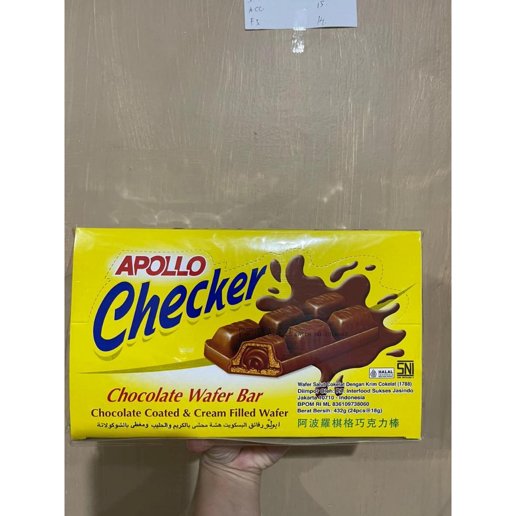 Jual apollo checker chocolate wafer bar 1 dus - apollo checker cokelat ...
