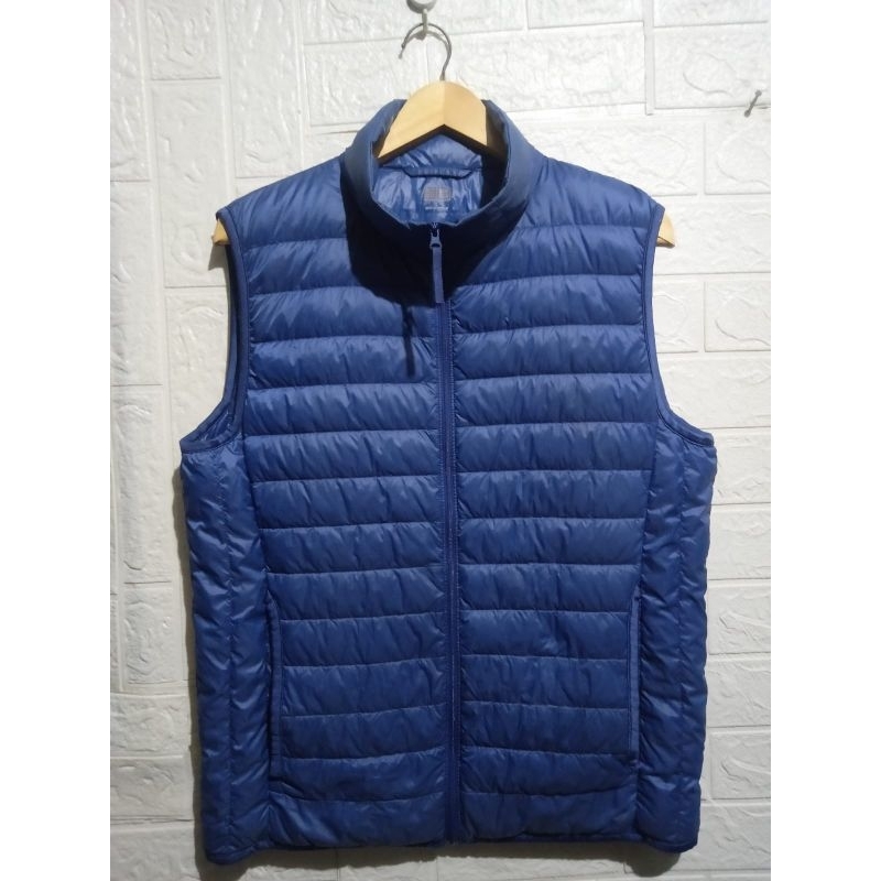 Jual UNIQLO ultralight down vest long neck biru L | Shopee Indonesia