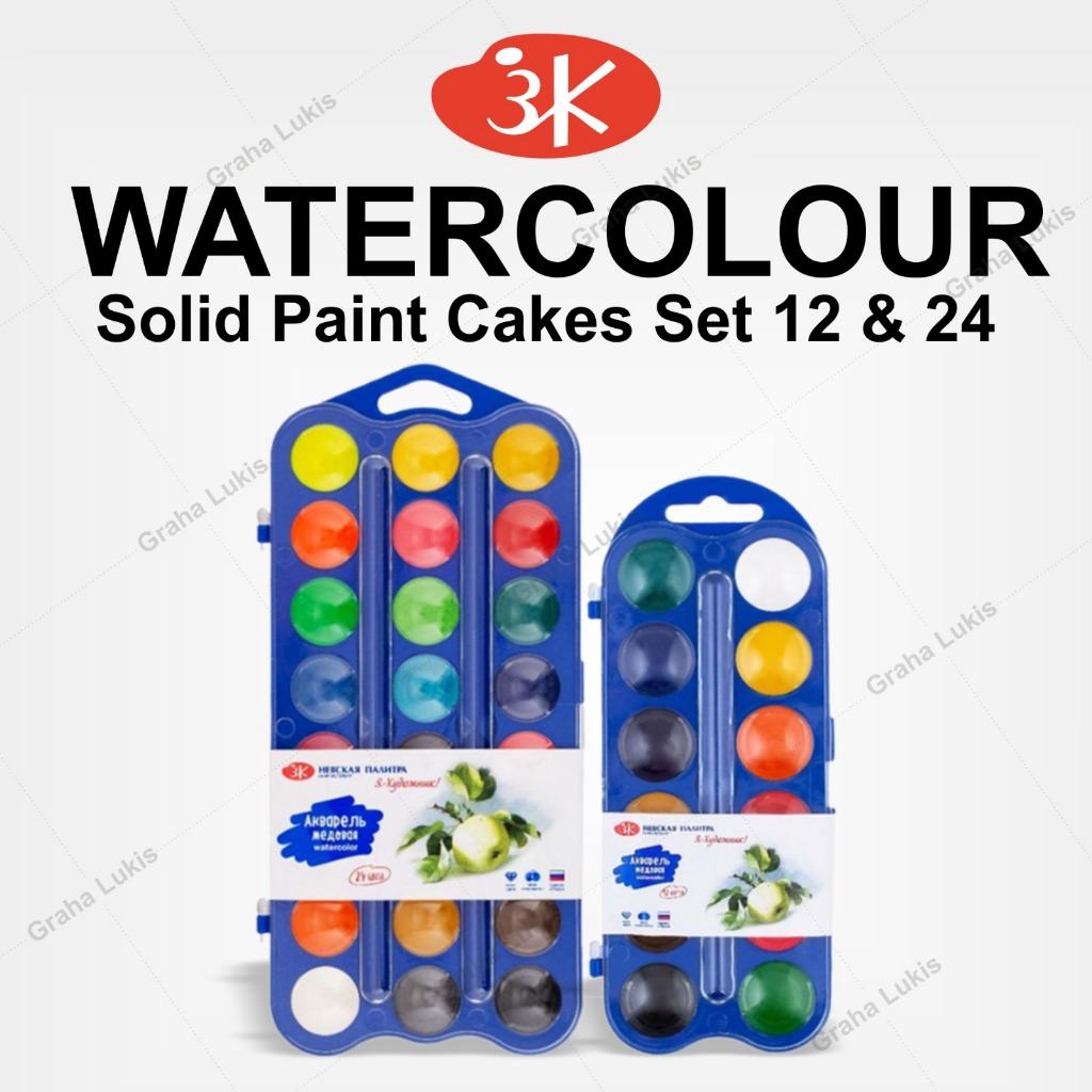 Jual NEVSKAYA PALITRA I AM AN ARTISTS Watercolor Set 24 / 12 colour in ...
