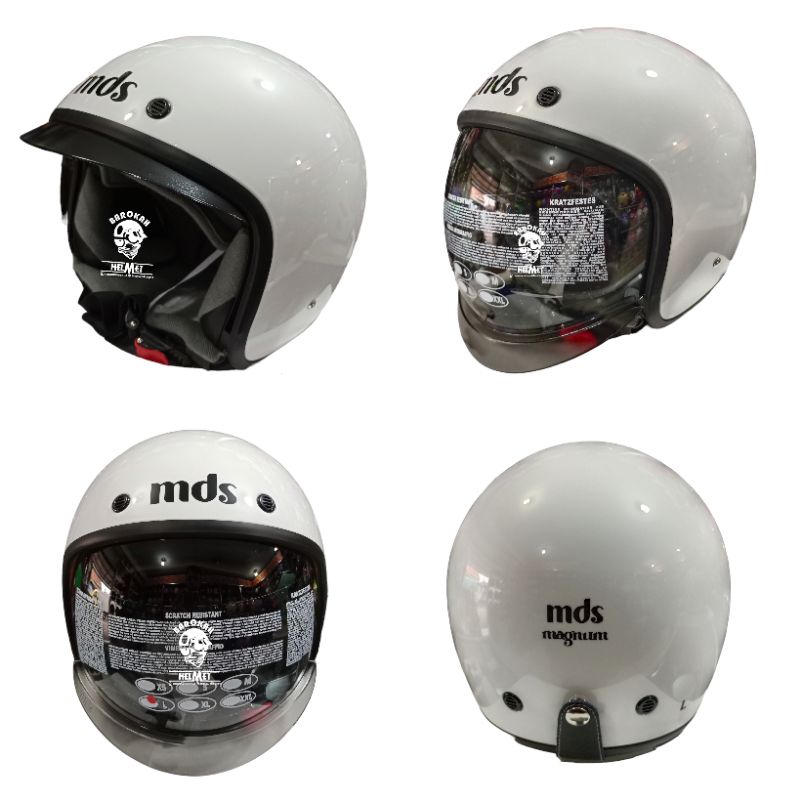 Jual HELM MDS MAGNUM SOLID PUTIH ORIGINAL | Shopee Indonesia