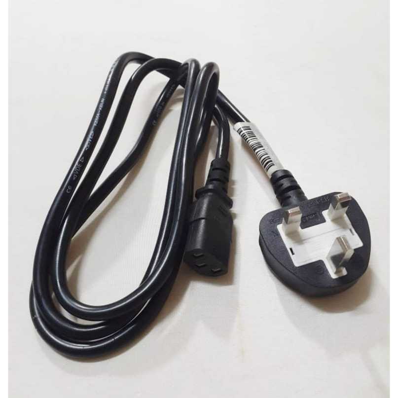 Jual Kabel power PC CPU monitor colokan kaki 3 UK plug ori bahan tebal ...
