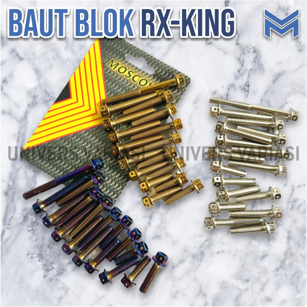 Jual BAUT BAK MESIN RX KING MOSCOW 1 SET BAUT PROBOLT BLOCK MESIN BAK KALTER BLOK BAK RX KING ...