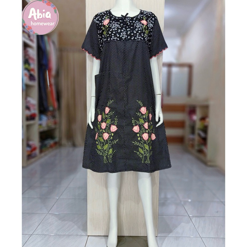 Jual Daster Katun Jepang Bordir Khas Malang - Busui Friendly (Hitam ...