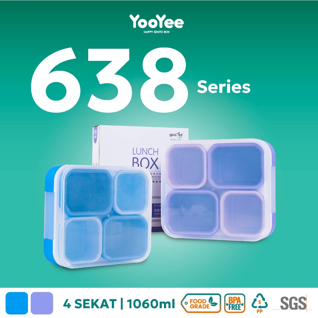 Jual Yooyee Kotak Makan 4 sekat #638 Anti tumpah Anti Campur Box ...
