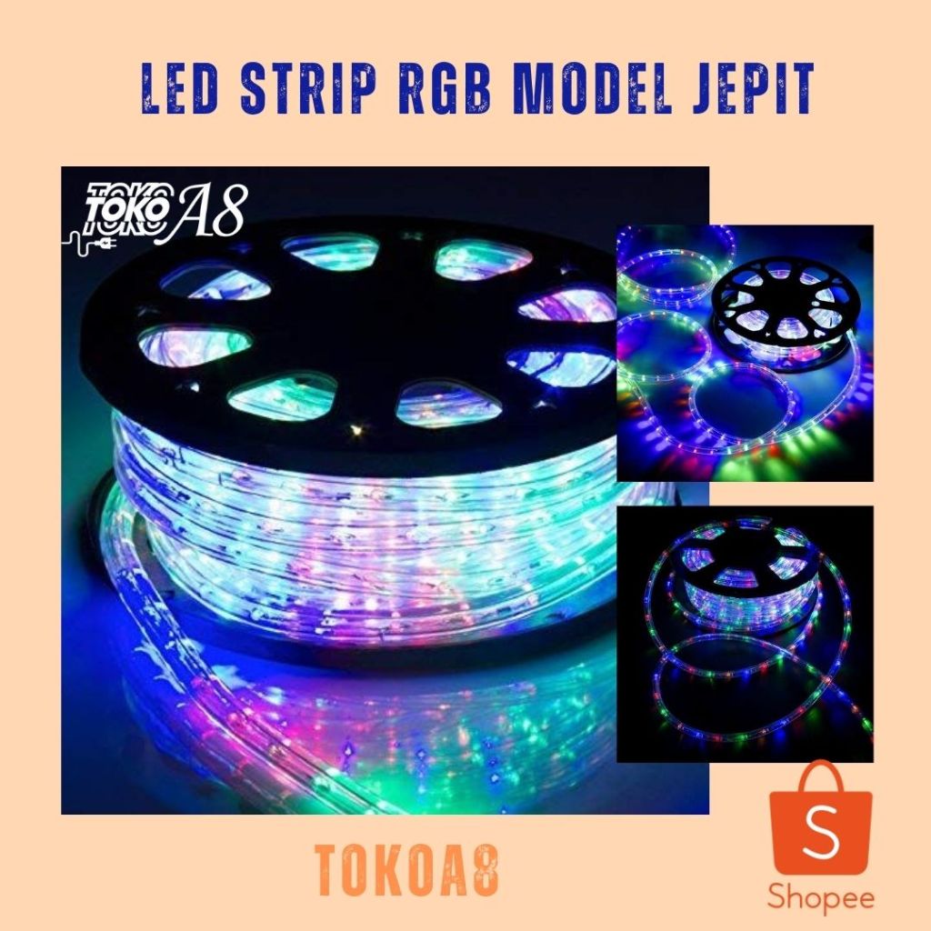 Jual LAMPU LED STRIP RGB MODEL JEPIT 100 METER /1 ROLL LED STRIP ...